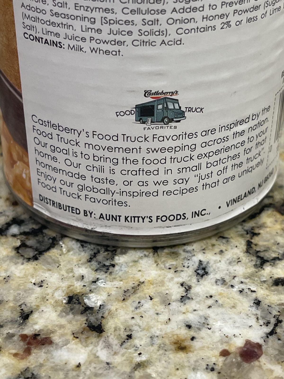 3 Castleberry's Food Truck Favorites ADOBO LIME WHITE CHICKEN CHILI ...