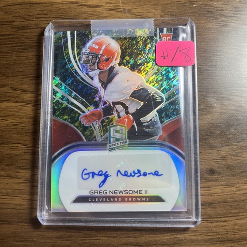 2021 Panini Spectra Neon Splatter Prizm /8 Greg Newsome II #255 Rookie ...