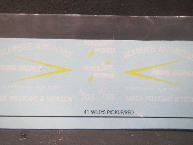 Jack Merkel 41' Willys Pickup AA/GS 1/25 Decal from Fremont Racing ...