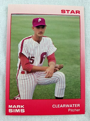 1988 Clearwater Phillies-STAR Minor League Baseball Card-Mark Sims | eBay