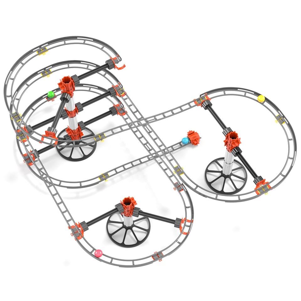 Quercetti Skyrail Starter Set 94pc Rollercoaster Marble Ball Run, STEM ...
