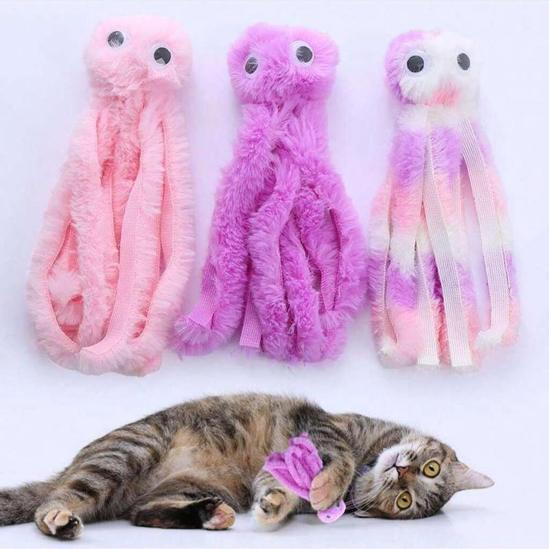 Plush Cartoon Octopus Cat Toy - Interactive Chew Toy for Cats and Dogs ...