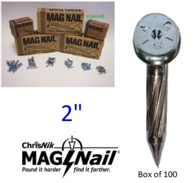 ChrisNik MagNails 242000 Survey Mag Nails, 2" x 1/4" ~100 per box | eBay