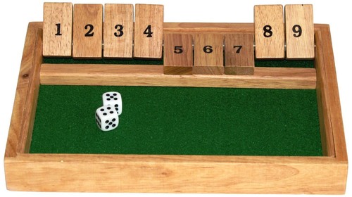 Shut The Box Wooden Traditional Pub Dice Family Kids Childrens Puzzle ...