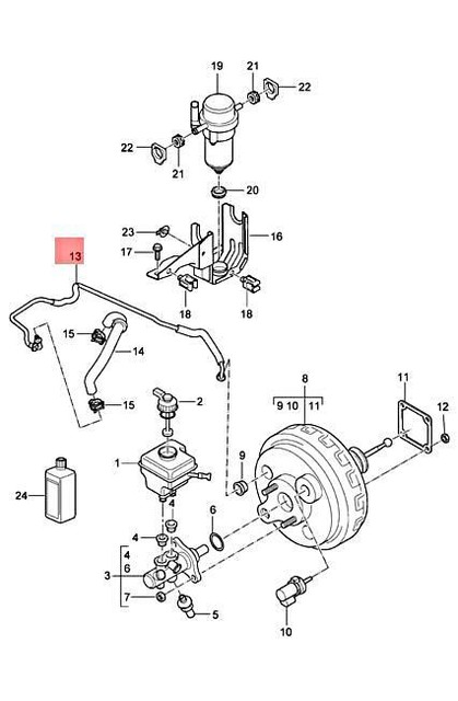 Genuine Porsche Cayenne 9pa Vacuum Line With Pressure Sensor LHD ...