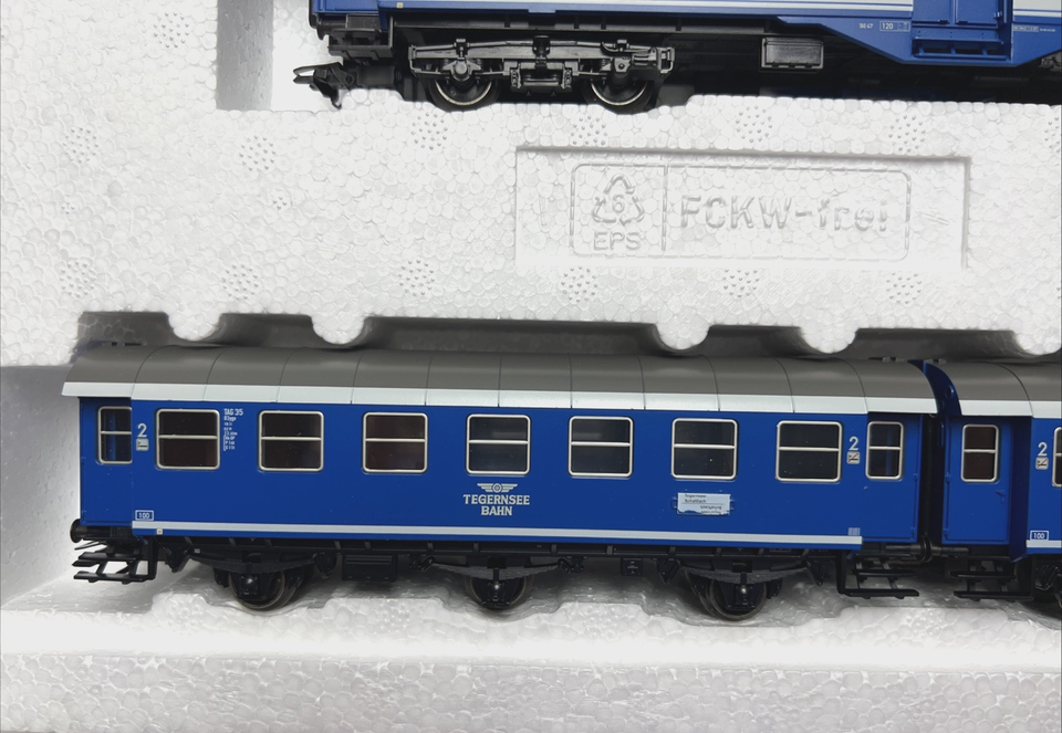 MARKLIN HO SCALE 4289 TEGERNSEE-BAHN BLUE PASSENGER CAR SET - NIB | eBay