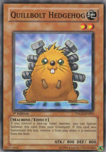 Quillbolt Hedgehog - TDGS-EN003 - Common - Unlimited Edition NM YuGiOh ...