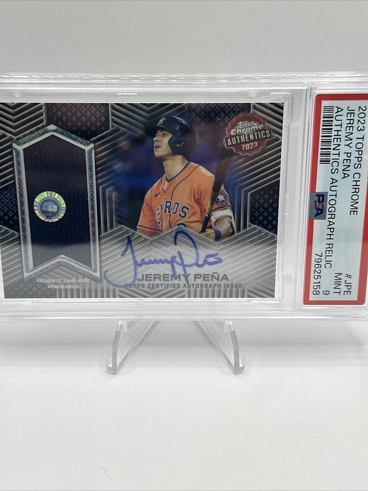 Jeremy Pena 2023 Topps Chrome Authentics Auto Relic /50 Astros PSA 9 ...