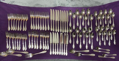 Wallace 18/10 Stainless Flatware VENETIAN Glossy FULL Service For 16 ...