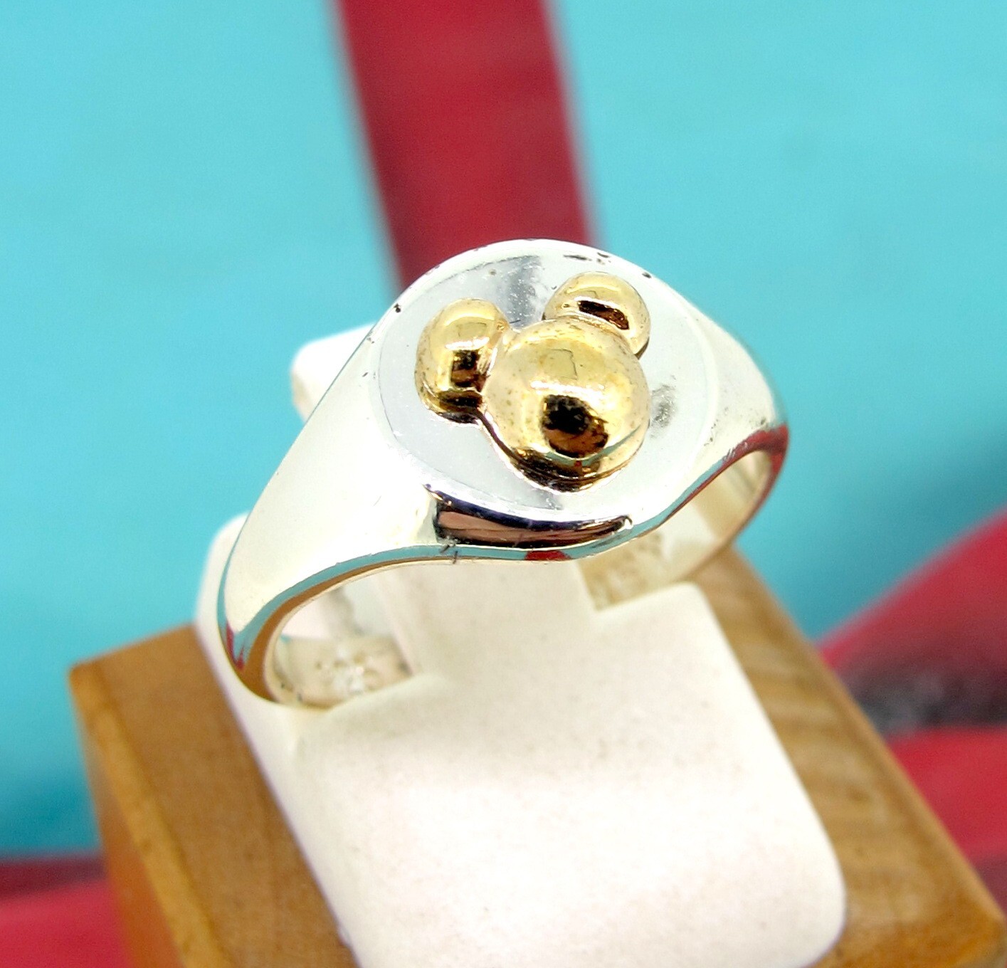 Vintage Sterling Silver DISNEY Mickey Mouse Ring Size… - Gem