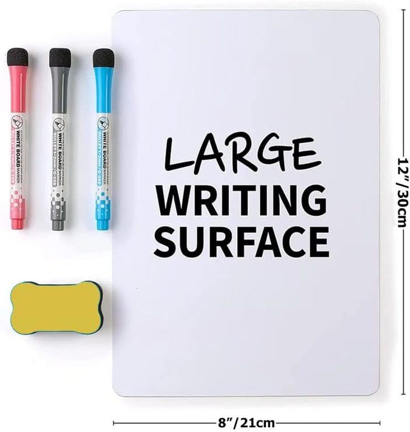 Magnetic Whiteboard for Fridge, 12 X 8 Inches Magnetic Dry Erase ...