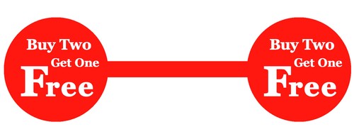 '3 For 2 Mix & Match' Red Jewellery Price Stickers Sale Tags Labels ...