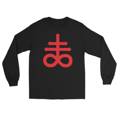 Red The Leviathan Cross of Satan Occult Symbol Long Sleeve Shirt | eBay