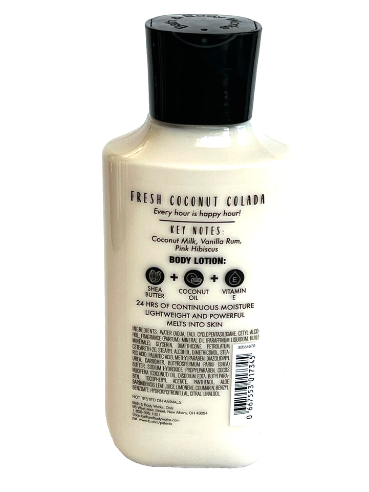 3 BATH & BODY WORKS FRESH COCONUT COLADA SHEA BUTTER BODY LOTION 8 FL ...