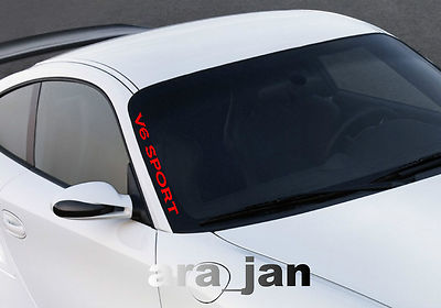 V6 SPORT Windshield Decal Stickers racing speed car logo emblem sticker ...