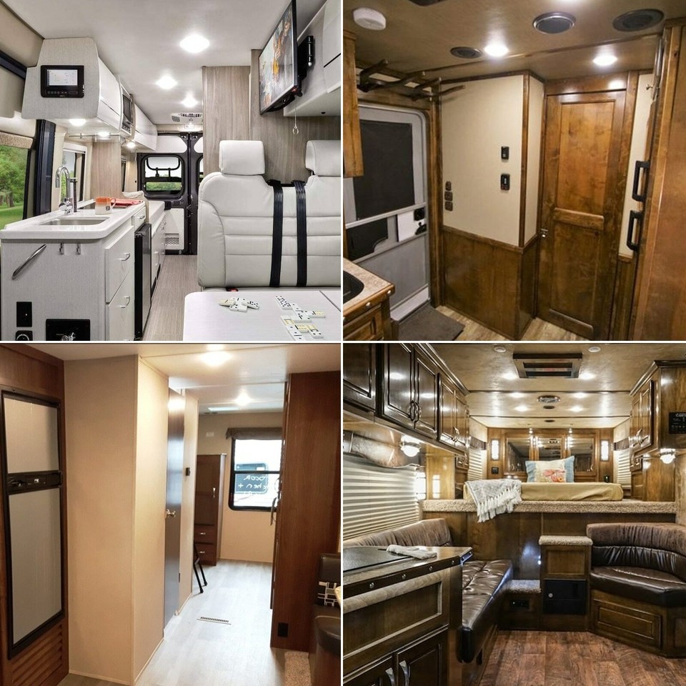 12V RV Interior LED Lights Switched Round Ceiling Light Fixture Camper ...