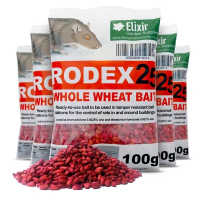 Rodex25 Rat & Mouse Poison Grain | Vermin Killer Strong Wheat Bait ...