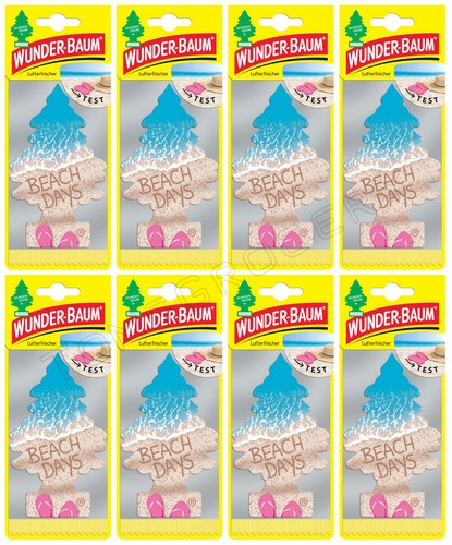 8 x WUNDER BAUM BEACH DAYS Car Scents Hanging Little Trees Air ...