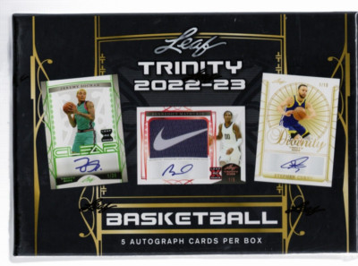 2022/23 LEAF TRINITY BASKETBALL FACTORY SEALED HOBBY BOX CURRY AUTO ...