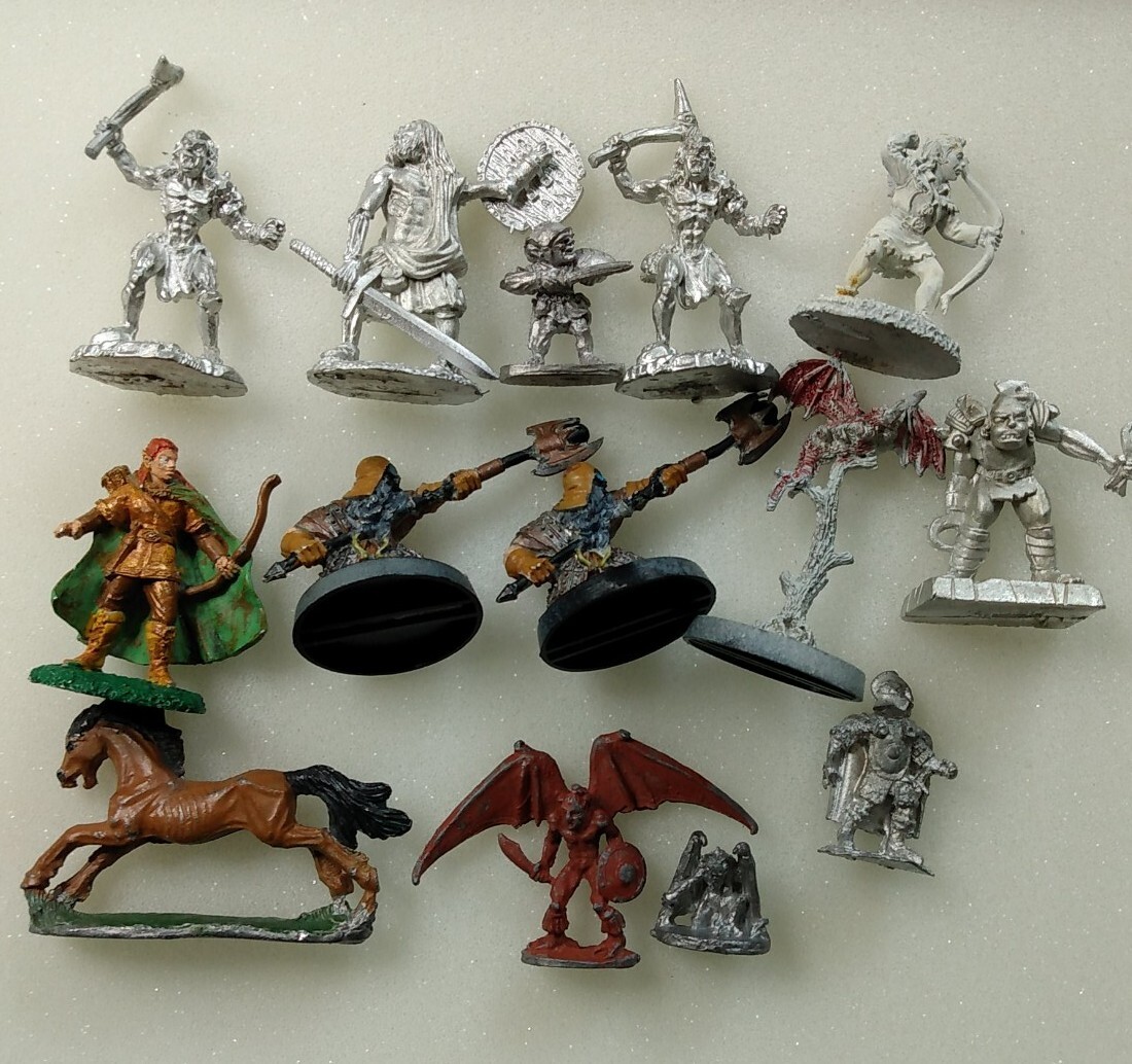 Rare Vintage D&D Dungeons & Dragons Metal Miniatures A1 lot of minis as ...