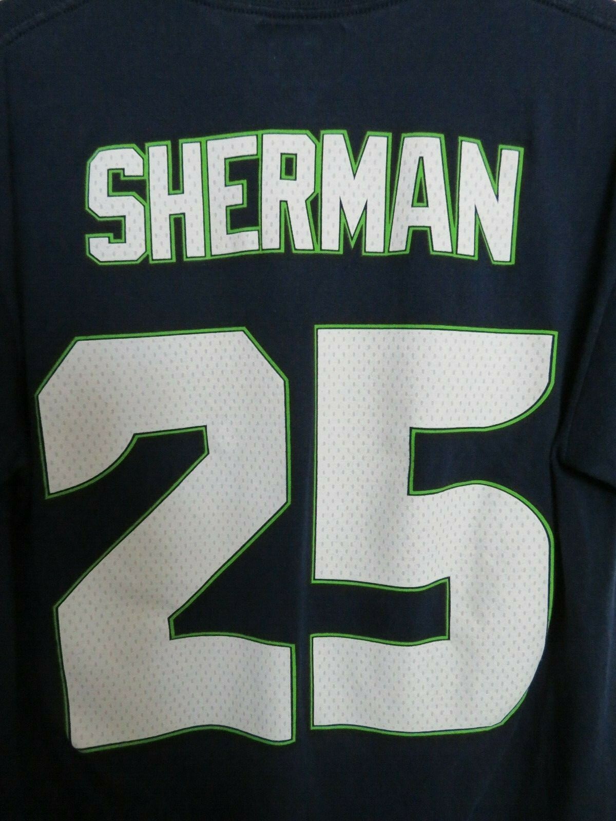 Seattle Seahawks T-Shirt NFL #25 Sherman Football Navy Blue Unisex ...