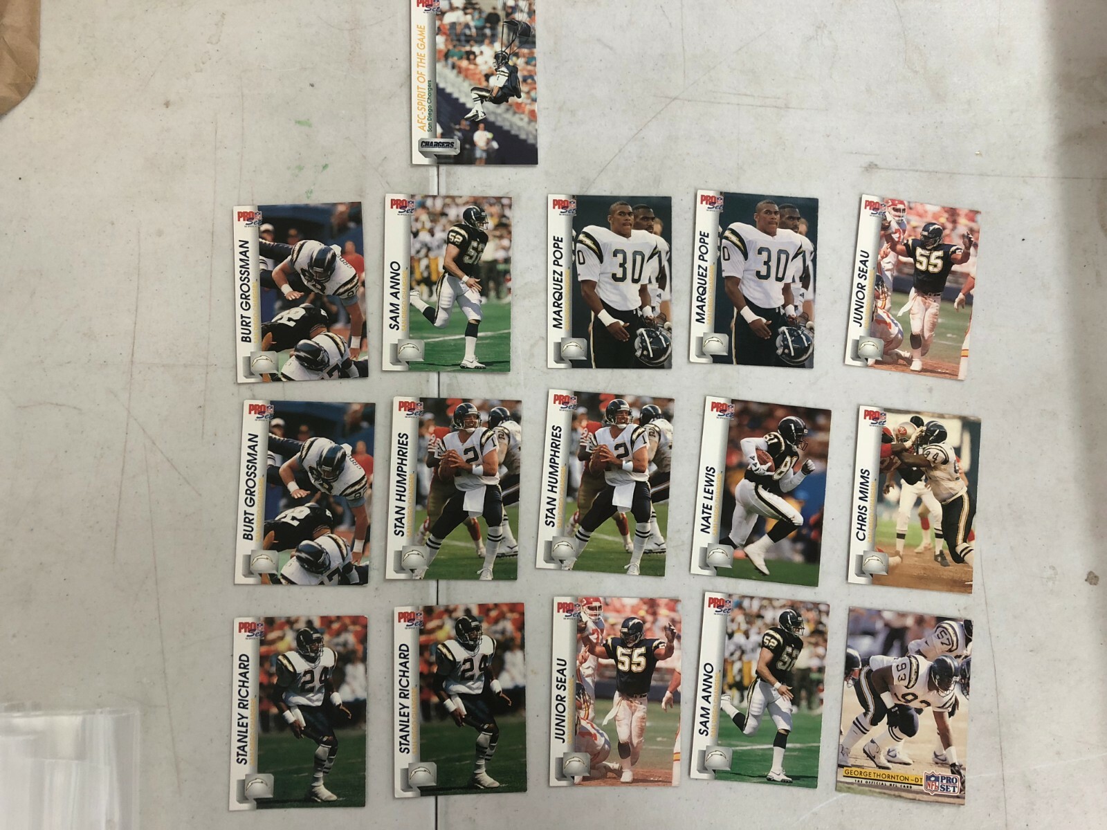 Vintage Lot of 16 1992 San Diego Chargers Football Trading Card | eBay