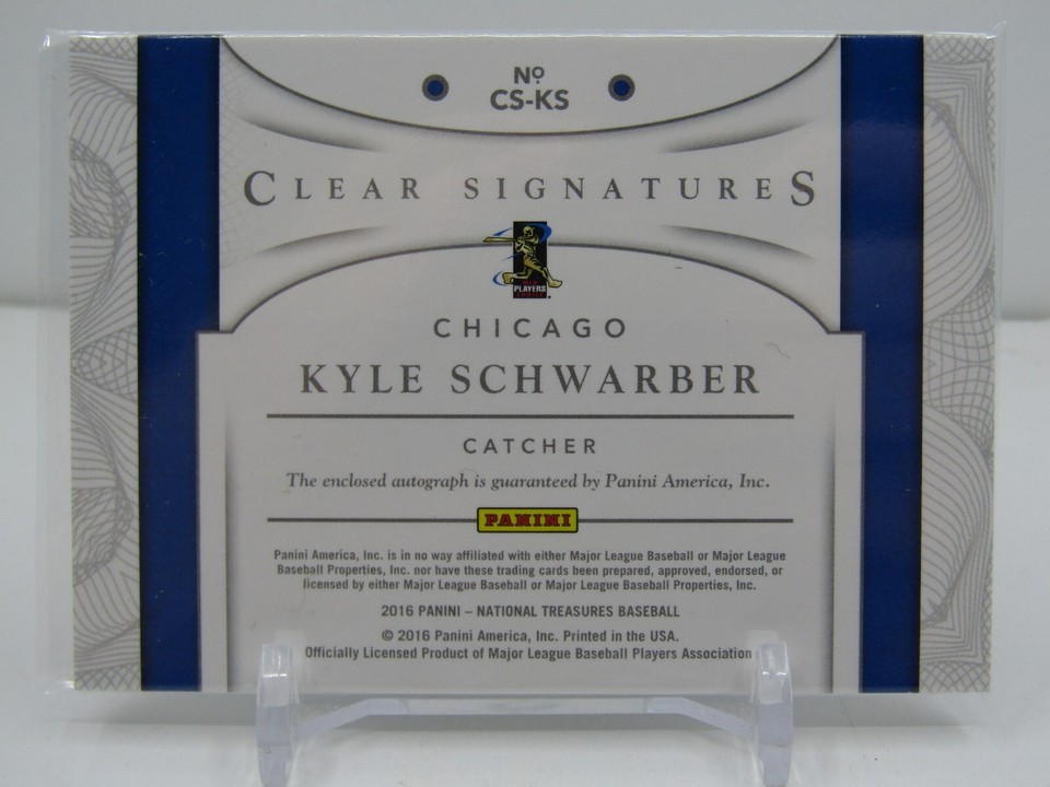 KYLE SCHWARBER 2016 NATIONAL TREASURES CLEAR SIGNATURES AUTOGRAPH AUTO ...