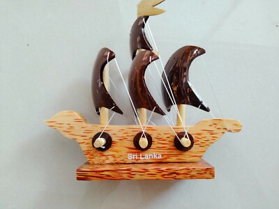 Coconut Shell SAILING SHIP 100% Natural Eco Friendly Original Hand Made ...