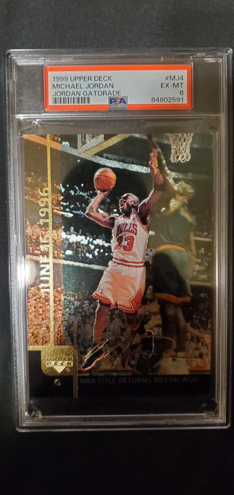 🌟 MICHAEL JORDAN 1999 Upper Deck Gatorade Jumbo Card MJ1 PSA COMPLETE ...