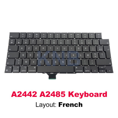 New For Macbook Pro 14" 16" M1 Max A2442 A2485 French Keyboard ...
