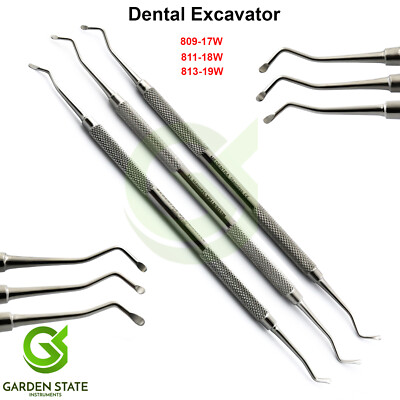 Set Of 3 Spoon Excavator Dental Composite Restorative Cavity Caries ...