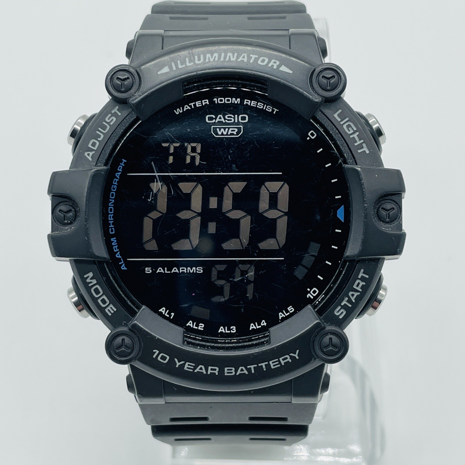 Casio Illuminator Digital Watch Men 50mm Black 3502 AE-1500 Indiglo ...