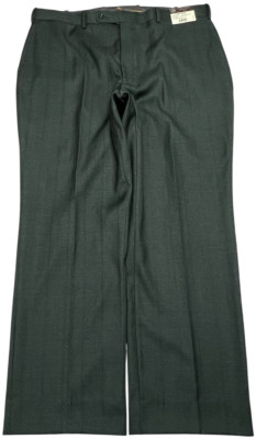 Caravelli Italy Pants Mens (40X31) Black Gray Plaid Flat Front (Tag 46L ...