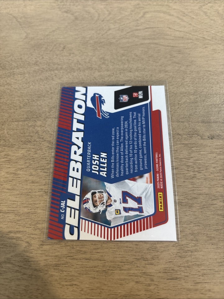 JOSH ALLEN 2025 PANINI SCORE CELEBRATION CARD BUFFALO BILLS | eBay