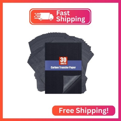 Carbon Paper for Tracing Transfer-Paper Pad, 30 Pcs Black Graphite Copy ...