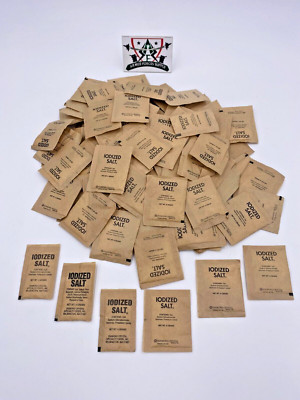 MRE IODIZED SALT PACKETS LOT OF 100 4 GRAM INDIVIDUAL PACKETS | eBay