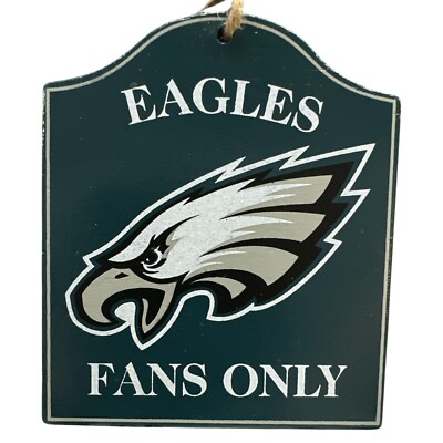 Philadelphia Eagles 'Fans Only' Wooden Ornament | eBay