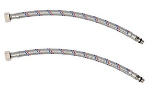 2 x Flexible Tap Tails 3/8” M10 Mixer Flexi Hose Connector Monoblock ...