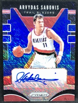 ARVYDAS SABONIS 19-20 Panini Prizm SIGNATURES BLUE SHIMMER AUTO ...