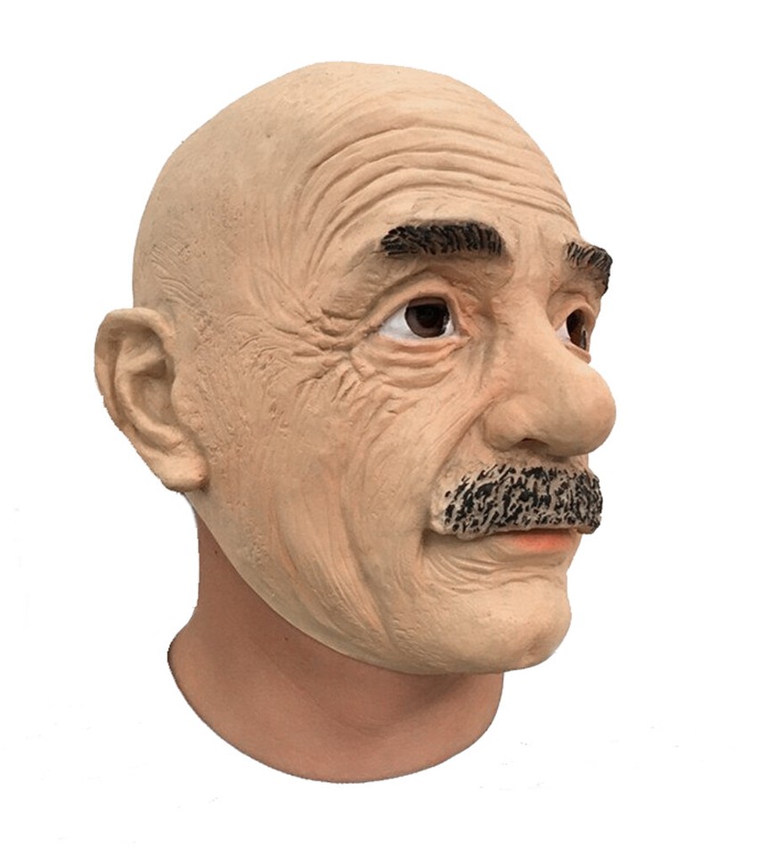 Adult Old Man Mask Latex Full Head Funny Grandpa Elderly Man Mask ...