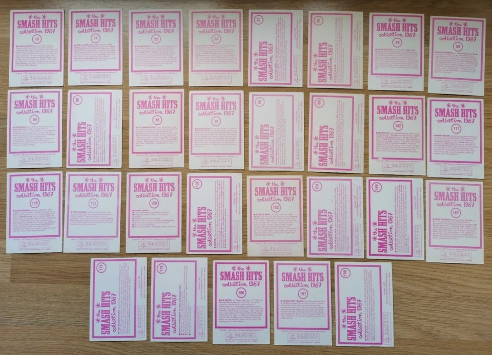 Panini SMASH HITS 1987 Stickers - Music Pop Rock Stickers - Choose | eBay