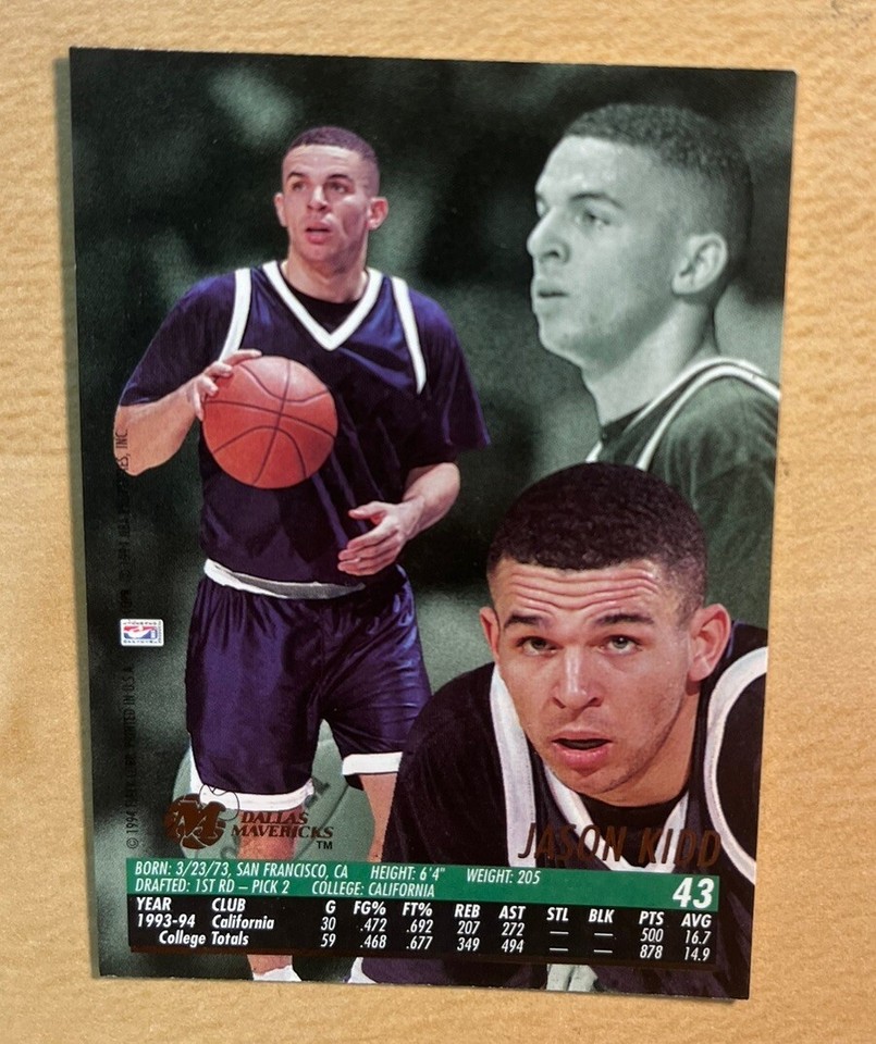 Jason Kidd 1994-95 Fleer Ultra Rookie Card #43, NM-MT | eBay