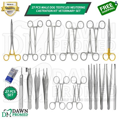 27 Pcs Male Dog Testicles Neutering Castration Kit German Grade ...