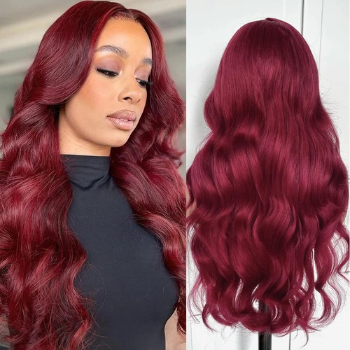 Body Wave Burgundy 99J 13x4 13x6 HD Lace Frontal Wig Human Hair Pre ...
