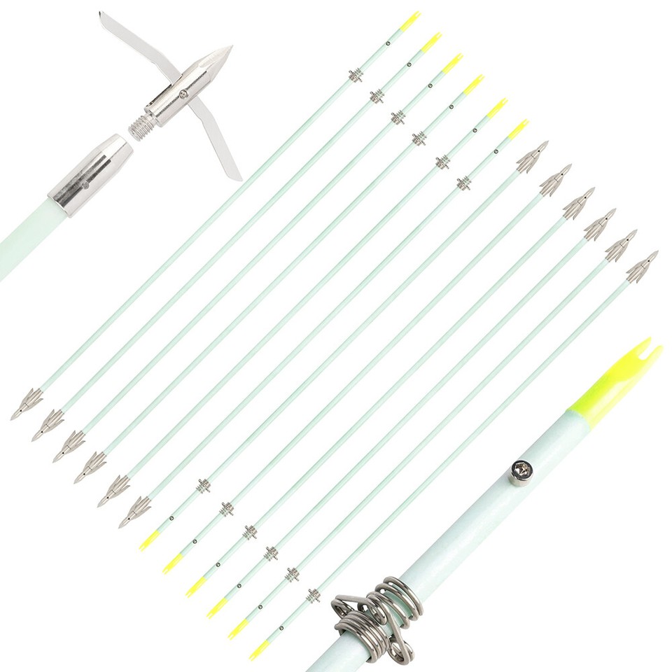 36" Bowfishing Arrows Own Night Fiberglass Slingshot Archery Arrowheads ...