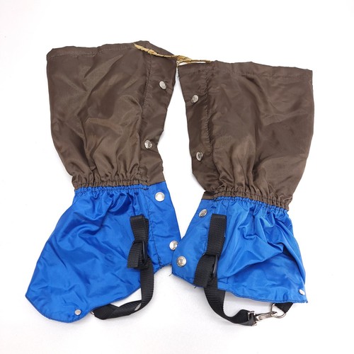 Vintage Outdoor Products Blue Brown Leg Snow Gaiters Hiking Adventure ...