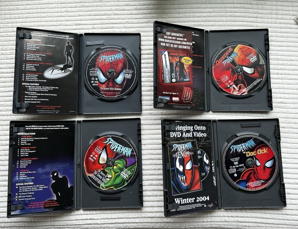 Marvel Spider-man Animated DVD Movie Collection, Set of 4 DVDs (2002 ...