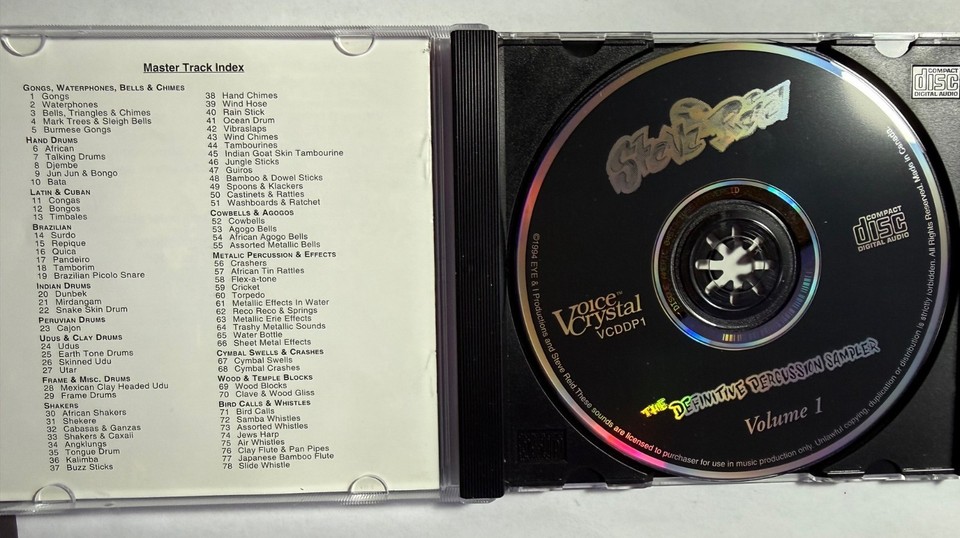Steve Reid The Definitive percussion Sampler Audio Sample CD - Voice ...