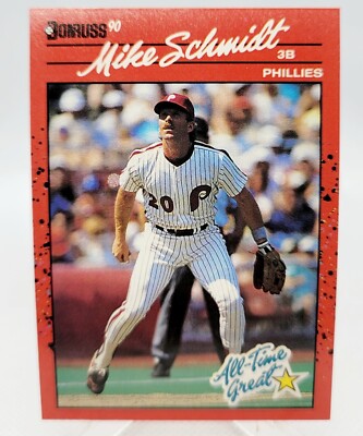 Mike Schmidt #643 1989 Leaf Error Missing Period Inc. All Time Great ...