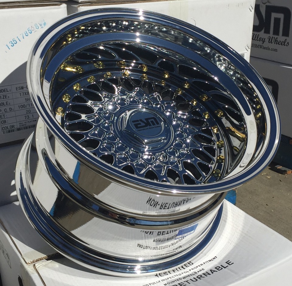 ESM-02R 15x9 +10 VC 4x100 5x100 Wheels Rims BMW E30 84-91 3 Series E21 ...